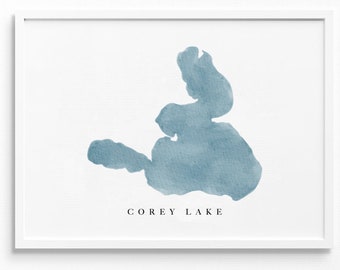 Corey Lake Map - Etsy