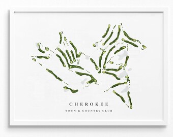 Golf Course Map Cherokee - Etsy
