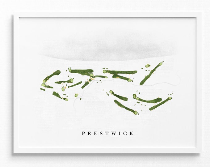 Prestwick Golf Club Scotland Golf Course Map Golfer Decor - Etsy