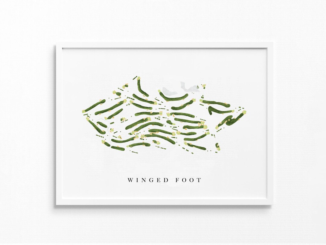 Winged Foot Golf Club Mamaroneck, NY Golf Course Map, Golfer Decor Gift ...