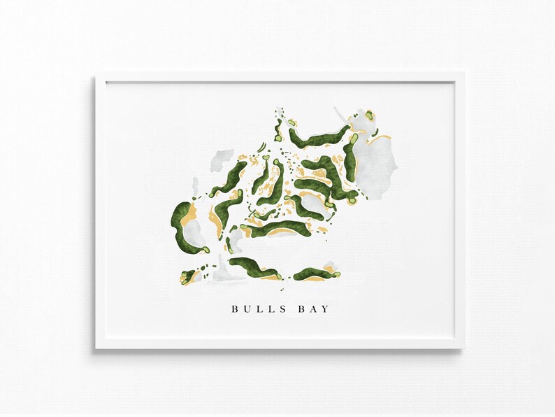 Bulls Bay Golf Club Charleston SC Golf Course Map Golfer - Etsy