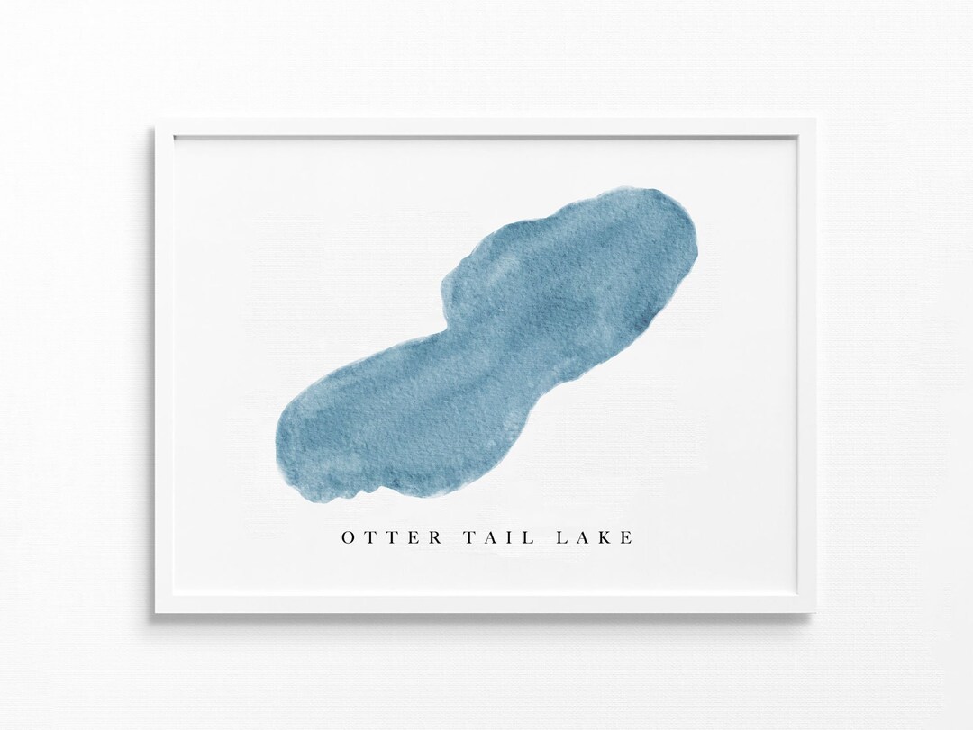 Otter Tail Lake | Minnesota | Watercolor Lake Map Gift, Lake House ...