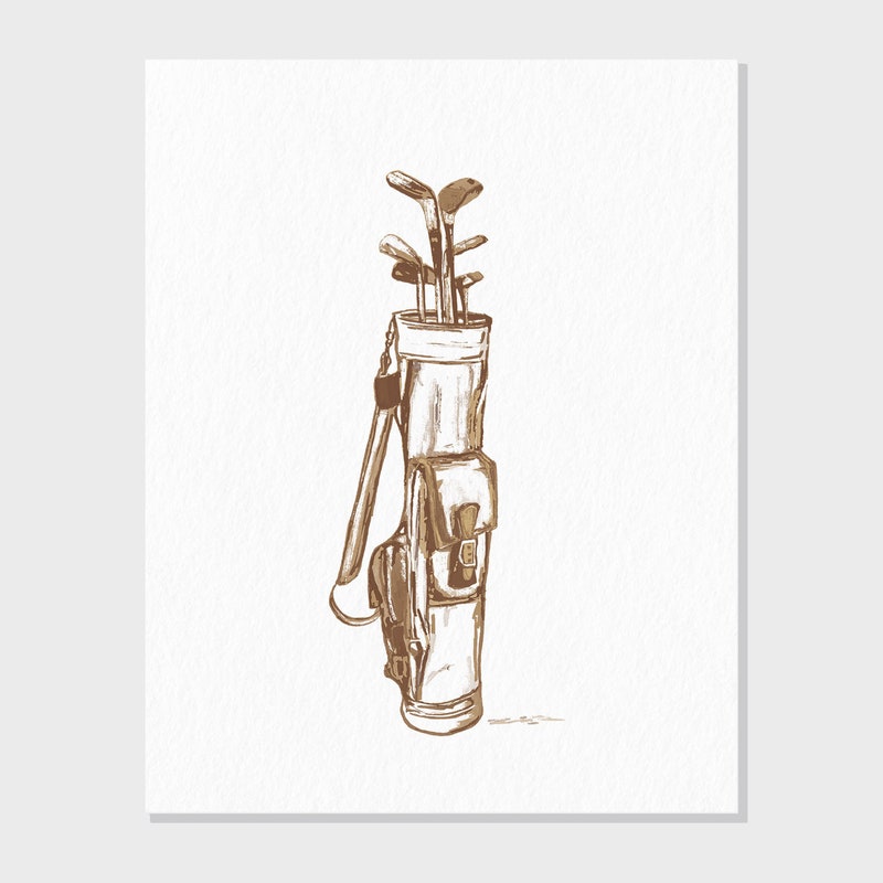 Vintage Golf Bag Print - Etsy