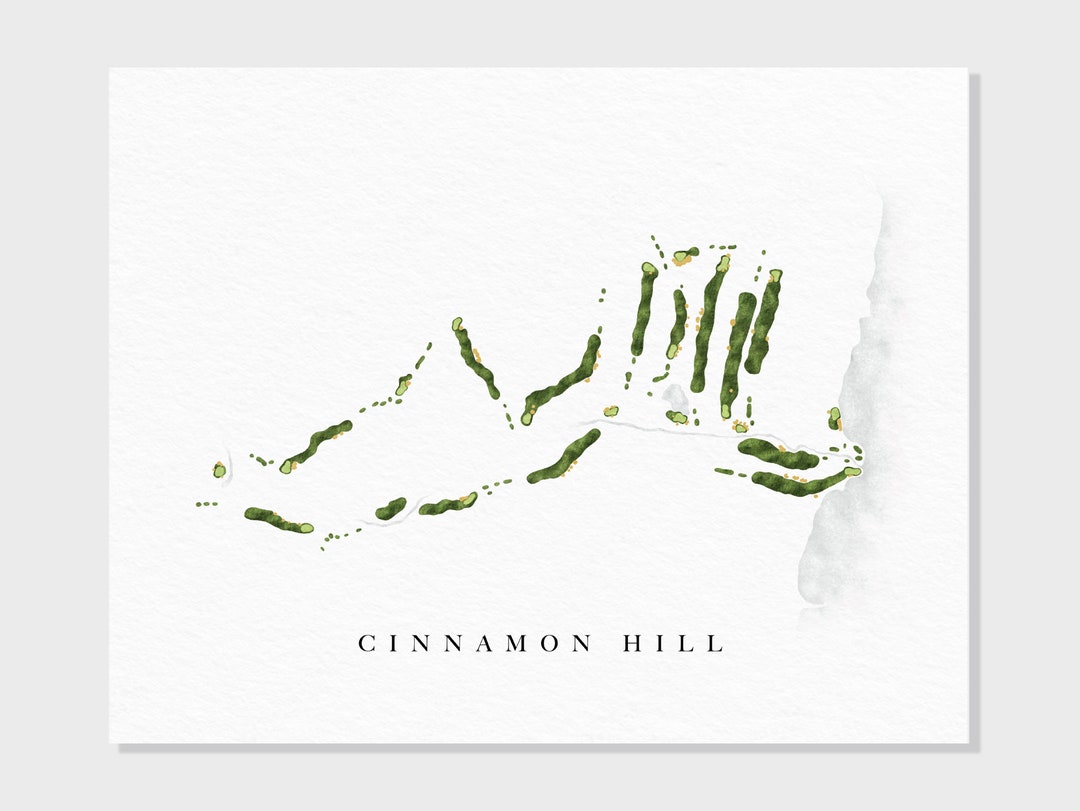 Cinnamon Hill | Jamaica | Golf Course Map, Personalized Golf Art Gifts ...