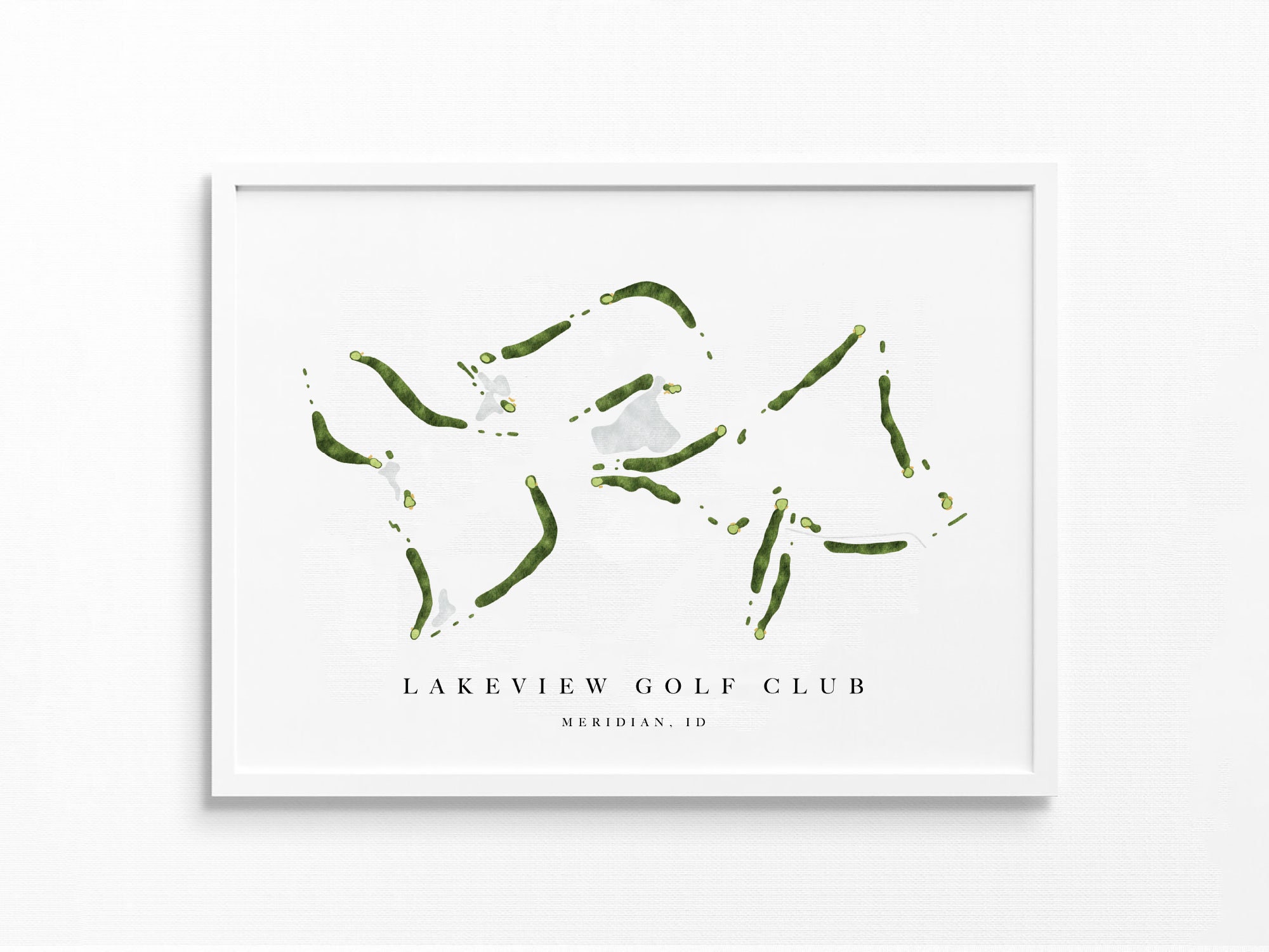 Lakeview Golf Club Meridian ID Course Map Golf Painting - Etsy