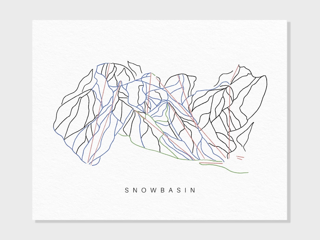 Snowbasin | Utah | Ski Resort Trail Map Gift, Mountain House, Ski Decor ...