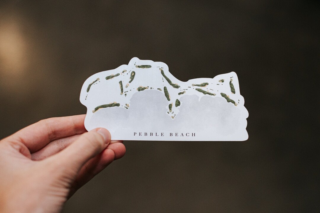 Pebble Beach Sticker | Golf Course Sticker Gift, Custom Golf Map ...