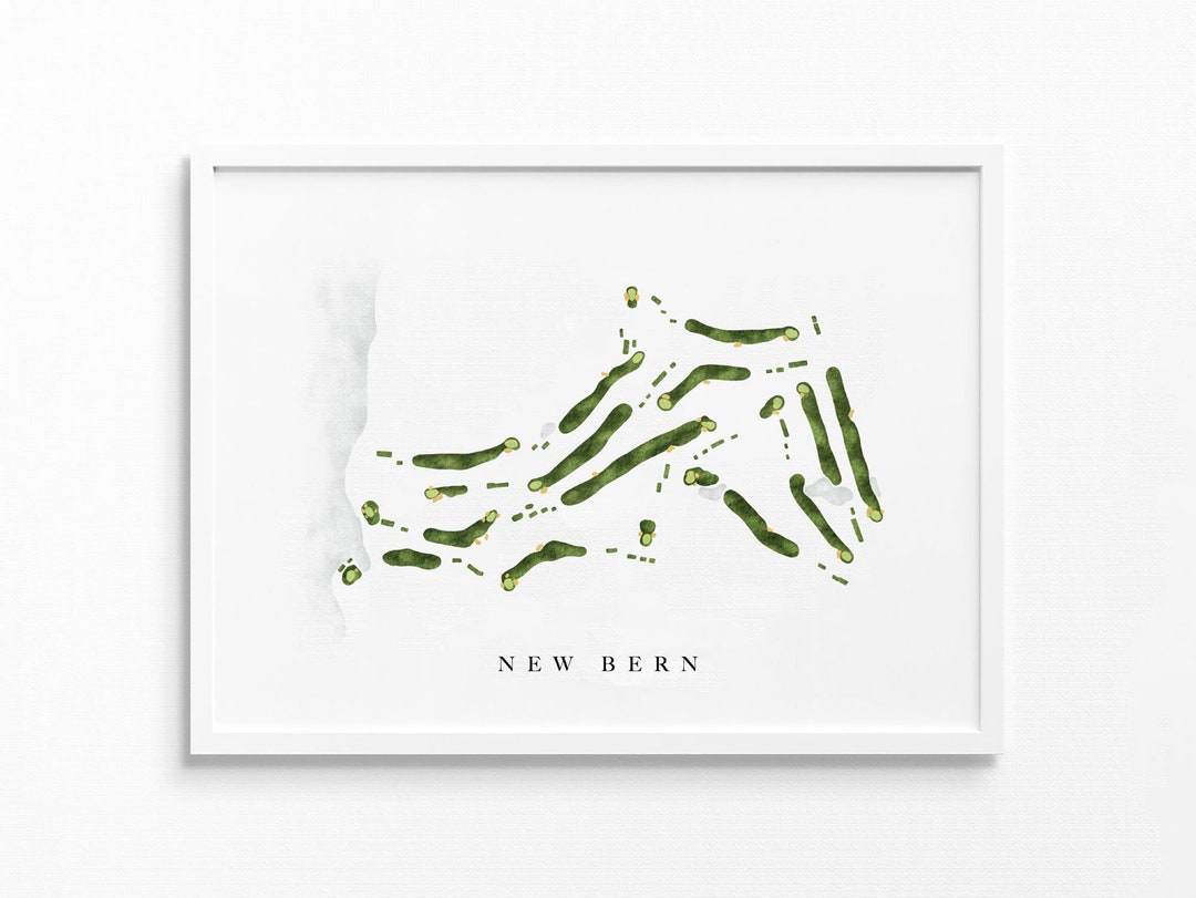 New Bern | Trent Woods, NC | Golf Course Map, Personalized Golf Art ...