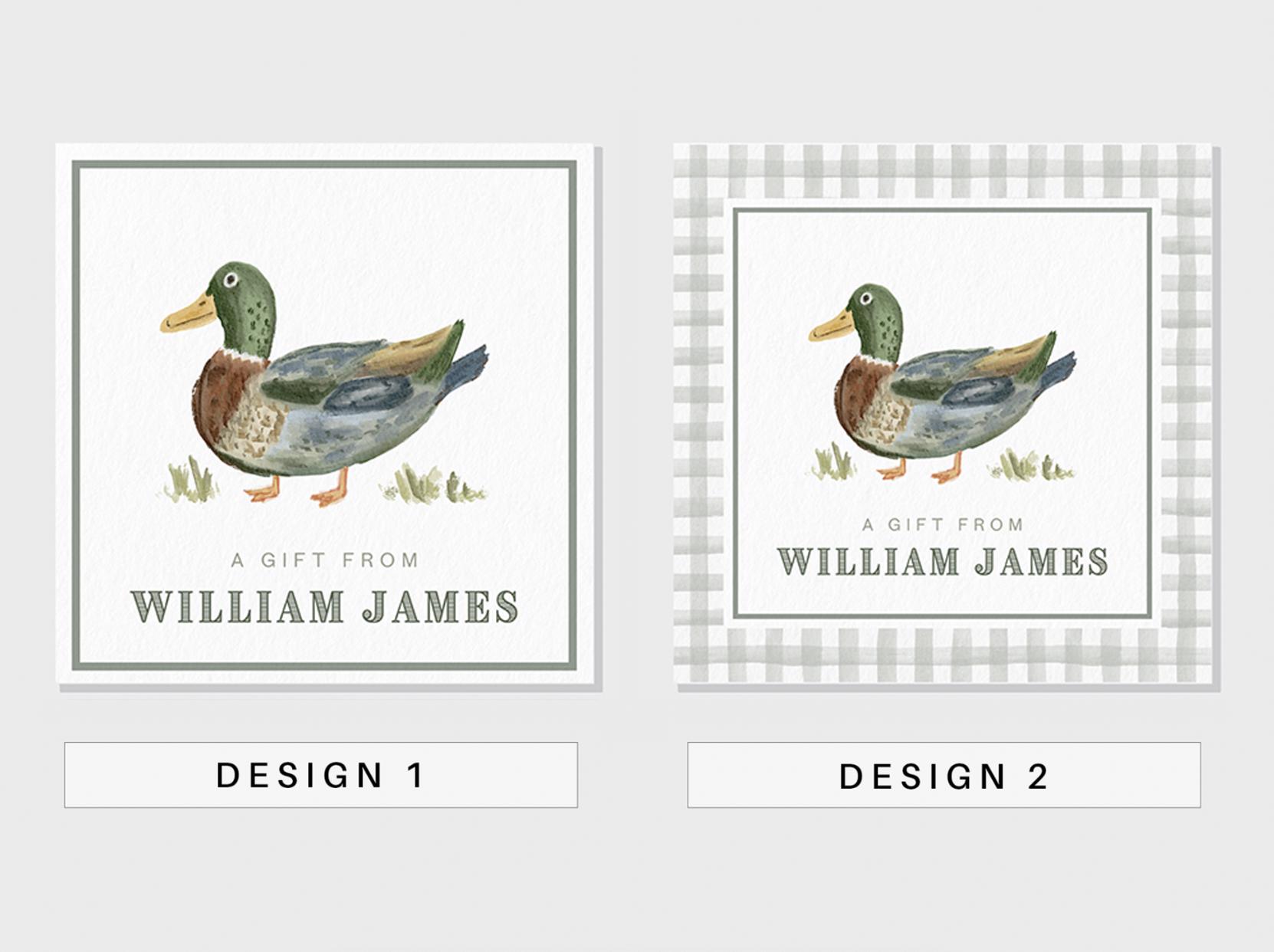 Duck Watercolor Calling Cards | Personalized Gift Tags, Enclosure Card ...