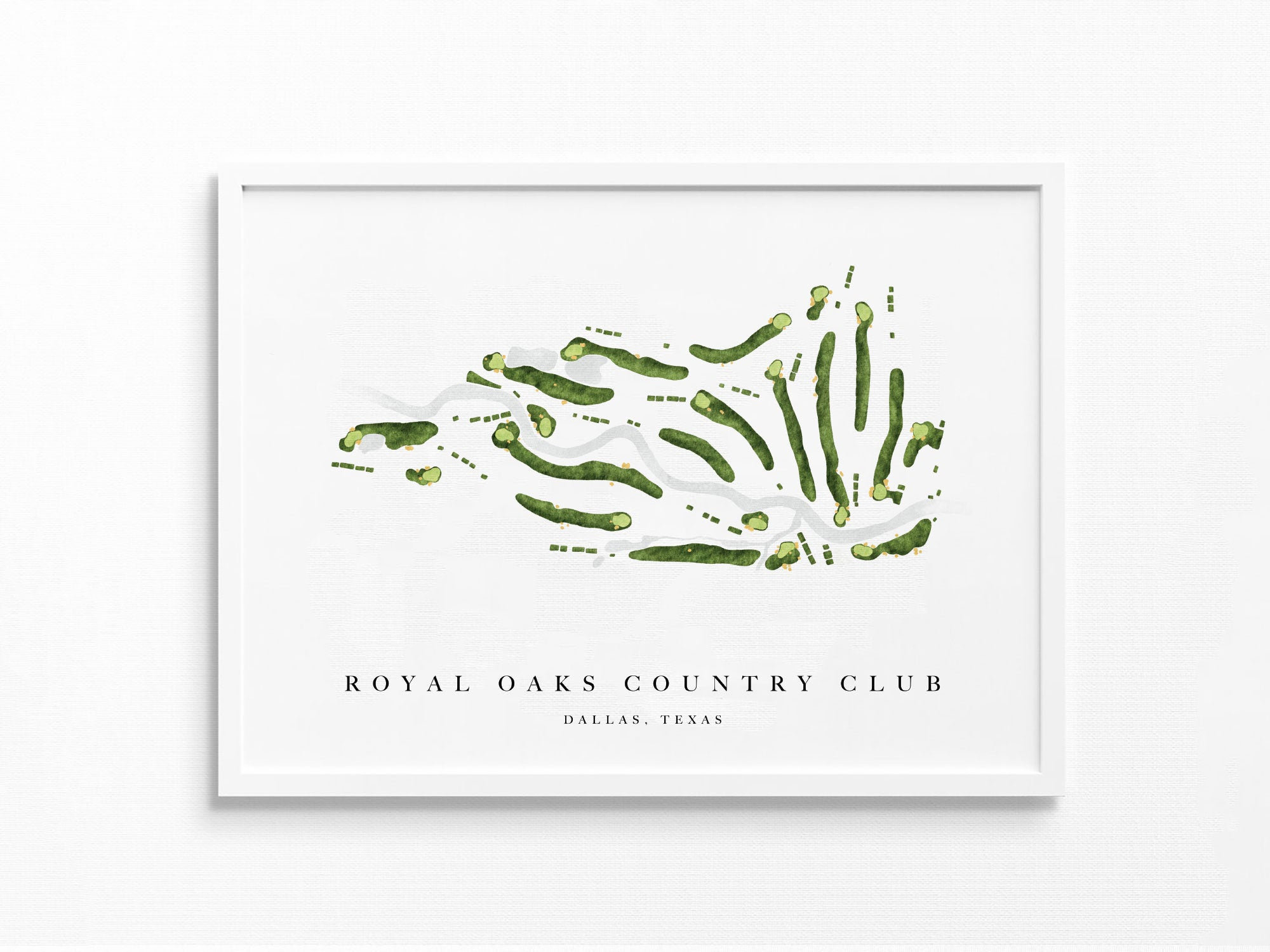 Royal Oaks Country Club Dallas TX Golf Course Map Golfer | Etsy