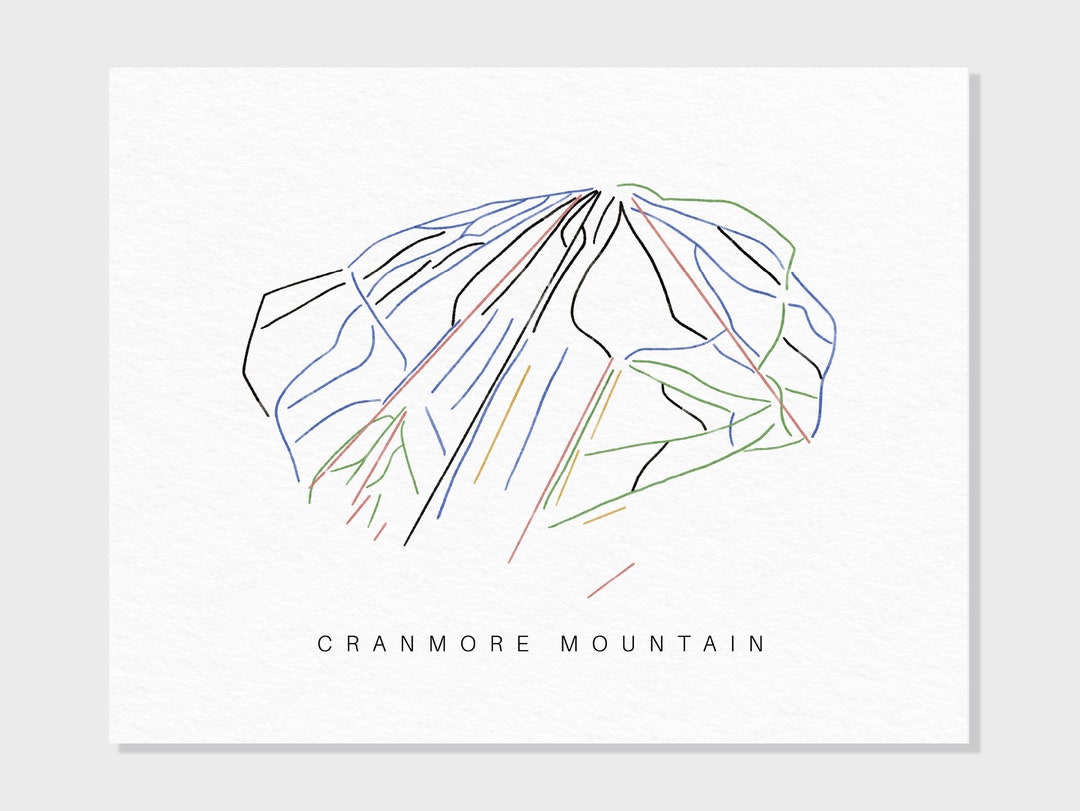 Cranmore Mountain | New Hampshire | Trail Map Gift Mtn House Ski Decor ...