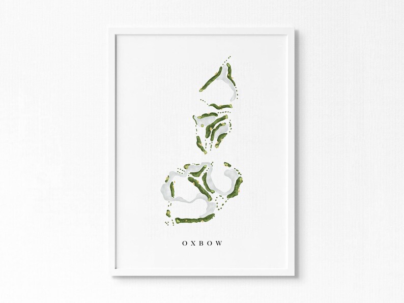 Oxbow Country Club Oxbow ND Golf Course Map Golfer Decor | Etsy