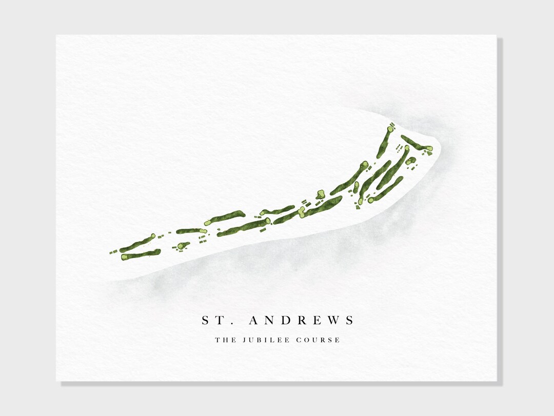 St. Andrews, Jubilee Course | Scotland | Golf Course Map, Golf Painting ...