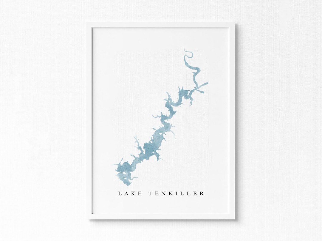 Lake Tenkiller Oklahoma Lake Map, Lake Decor Gift, Lake Layout ...