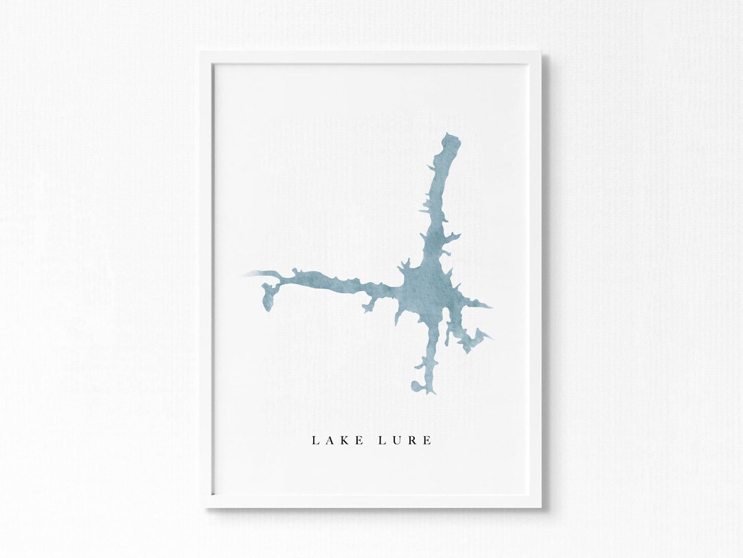 Lake Lure North Carolina Lake Map, Lake Decor Gift, Lake Layout ...
