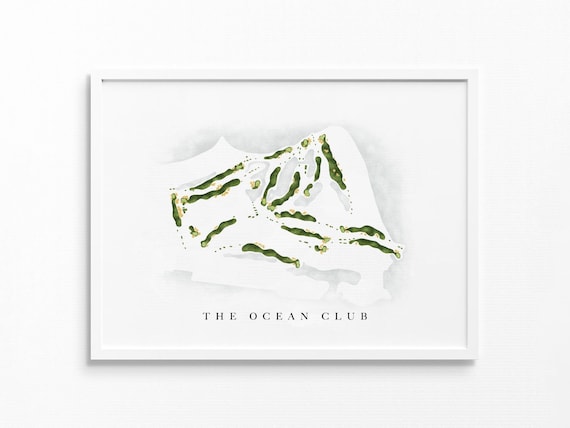 The Ocean Club Paradise Island Bahamas Golf Course Map | Etsy