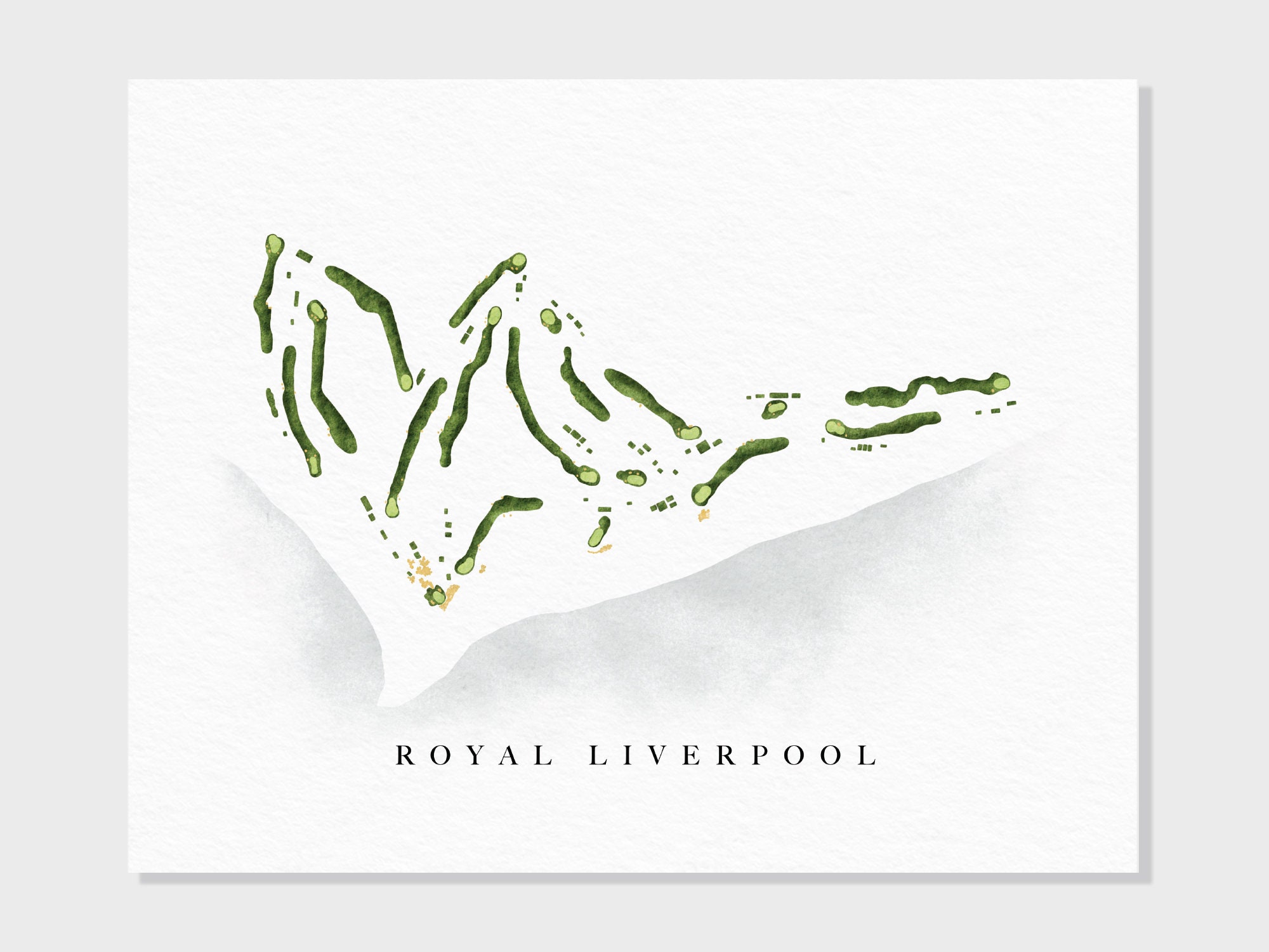 Royal Liverpool | Hoylake, UK | Golf Course Map, Personalized Golf Art ...