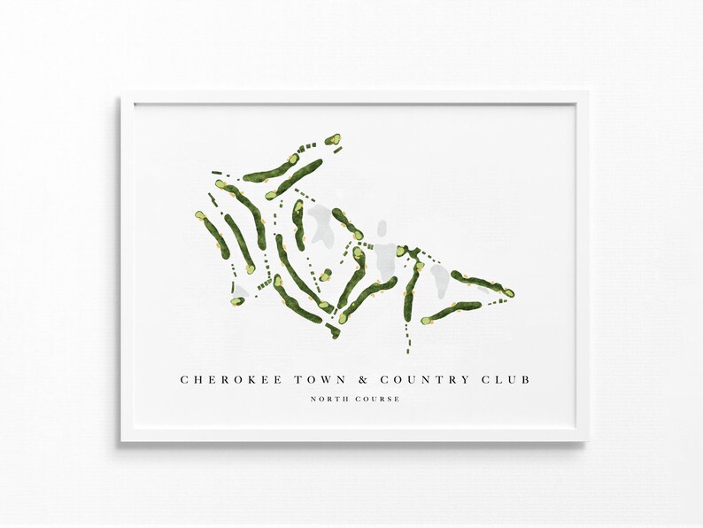 Cherokee Town & Country Club Atlanta GA Golf Course Map | Etsy