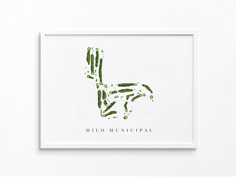 Hilo Municipal Hilo Hawaii Golf Course Map Golfer Decor - Etsy