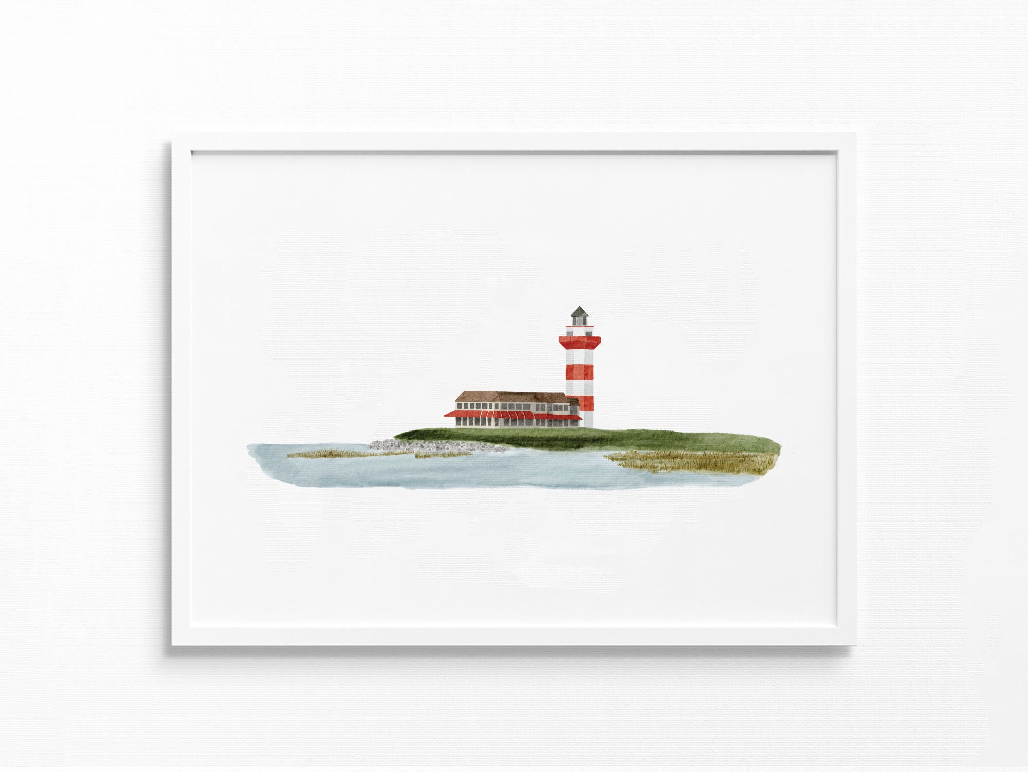 Harbour Town Lighthouse Poster 18th Hole Marina Golf Art | Etsy