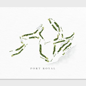 Port Royal | Bermuda | Golf Course Map, Personalized Golf Art Gifts for ...