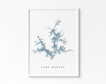 Map of Lake Martin - Etsy