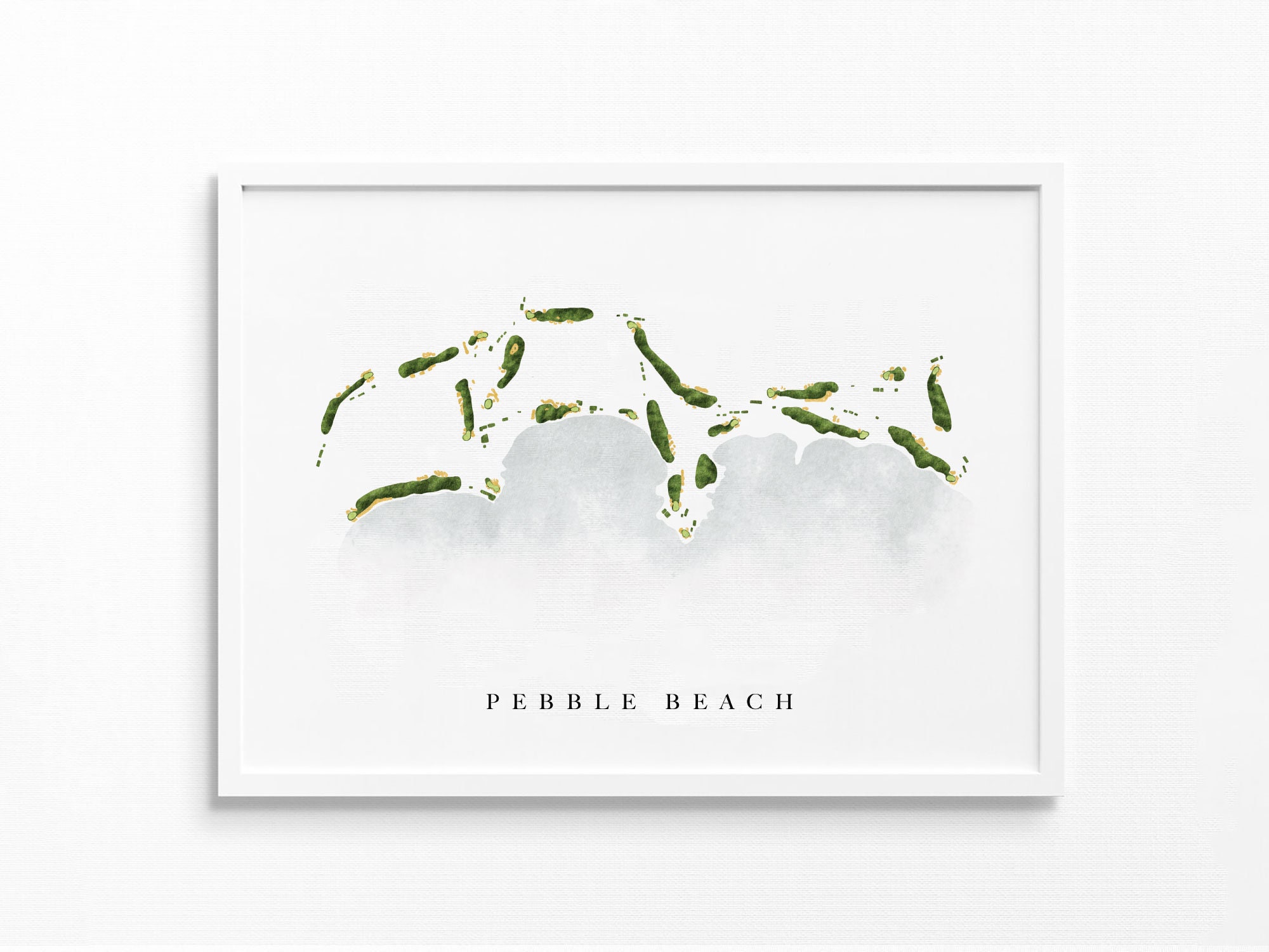 Pebble Beach California Golf Course Map Layout Golfer | Etsy