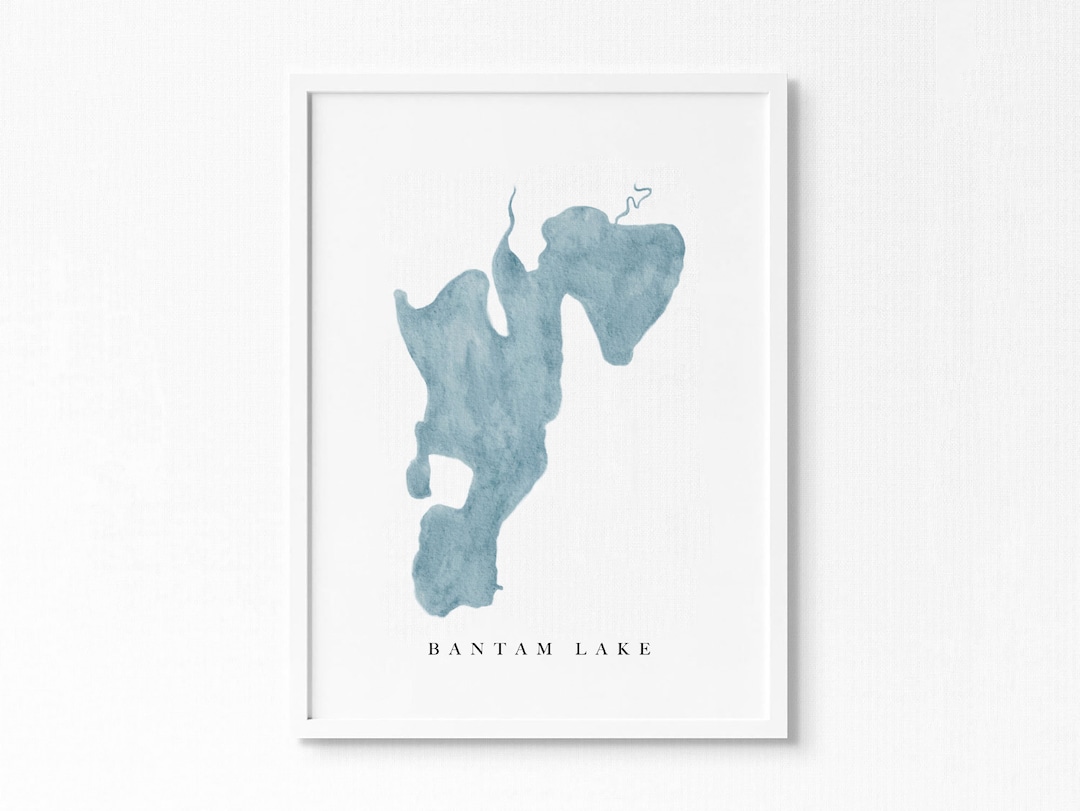 Bantam Lake Connecticut Lake Map Lake Decor Gift Lake - Etsy