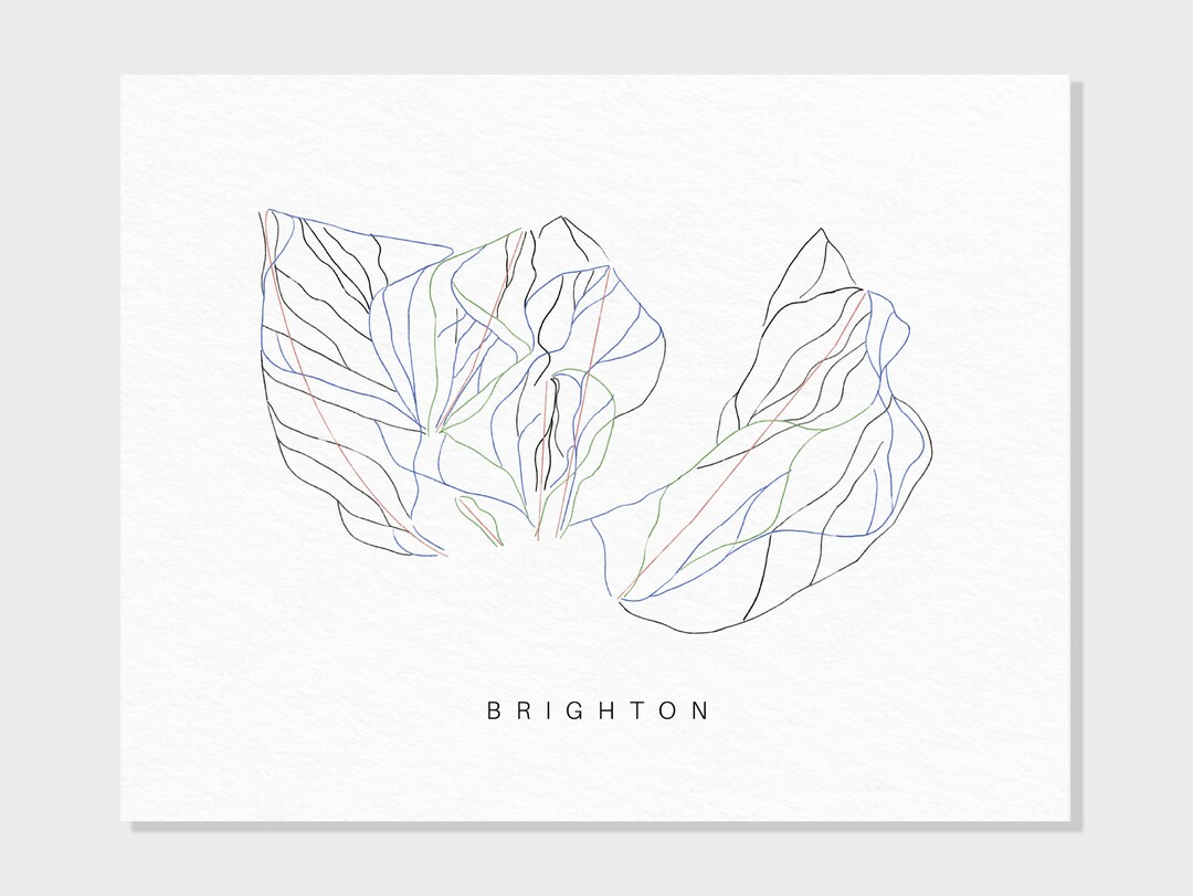 Brighton Ski Resort | Utah | Trail Map Gift for Mountain House Ski ...