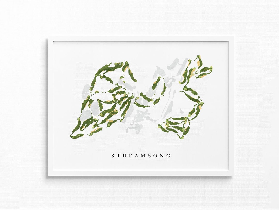 Streamsong Golf Resort Bowling Green, FL Golf Course Map, Golf Painting ...