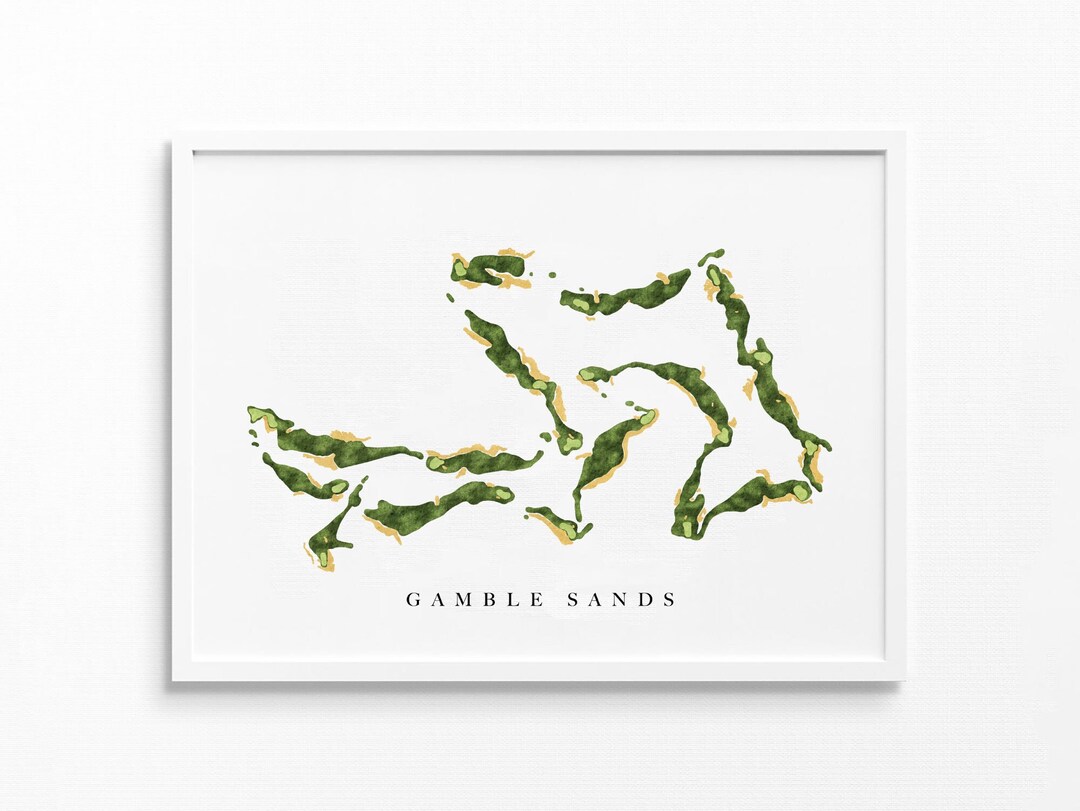 Gamble Sands | Brewster, WA | Golf Course Map, Personalized Golf Art ...