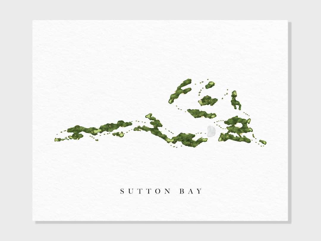 Sutton Bay | Agar, SD | Golf Course Map, Personalized Golf Art Gifts ...