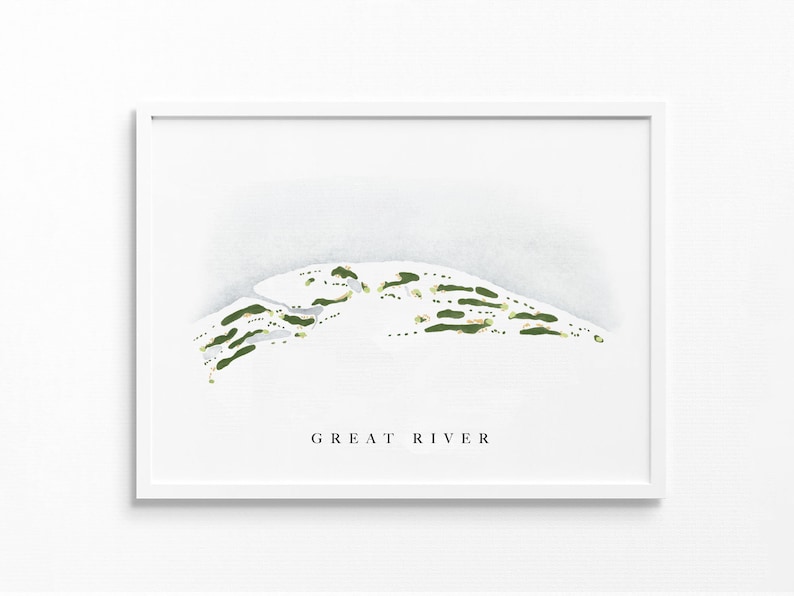 Great River Golf Club Milford CT Golf Course Map Golf | Etsy