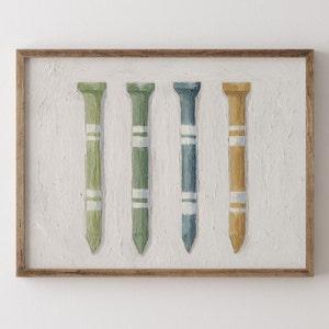 Acrylic Golf Tees Painting | Modern Golf Art for Wall Decor in Office ...