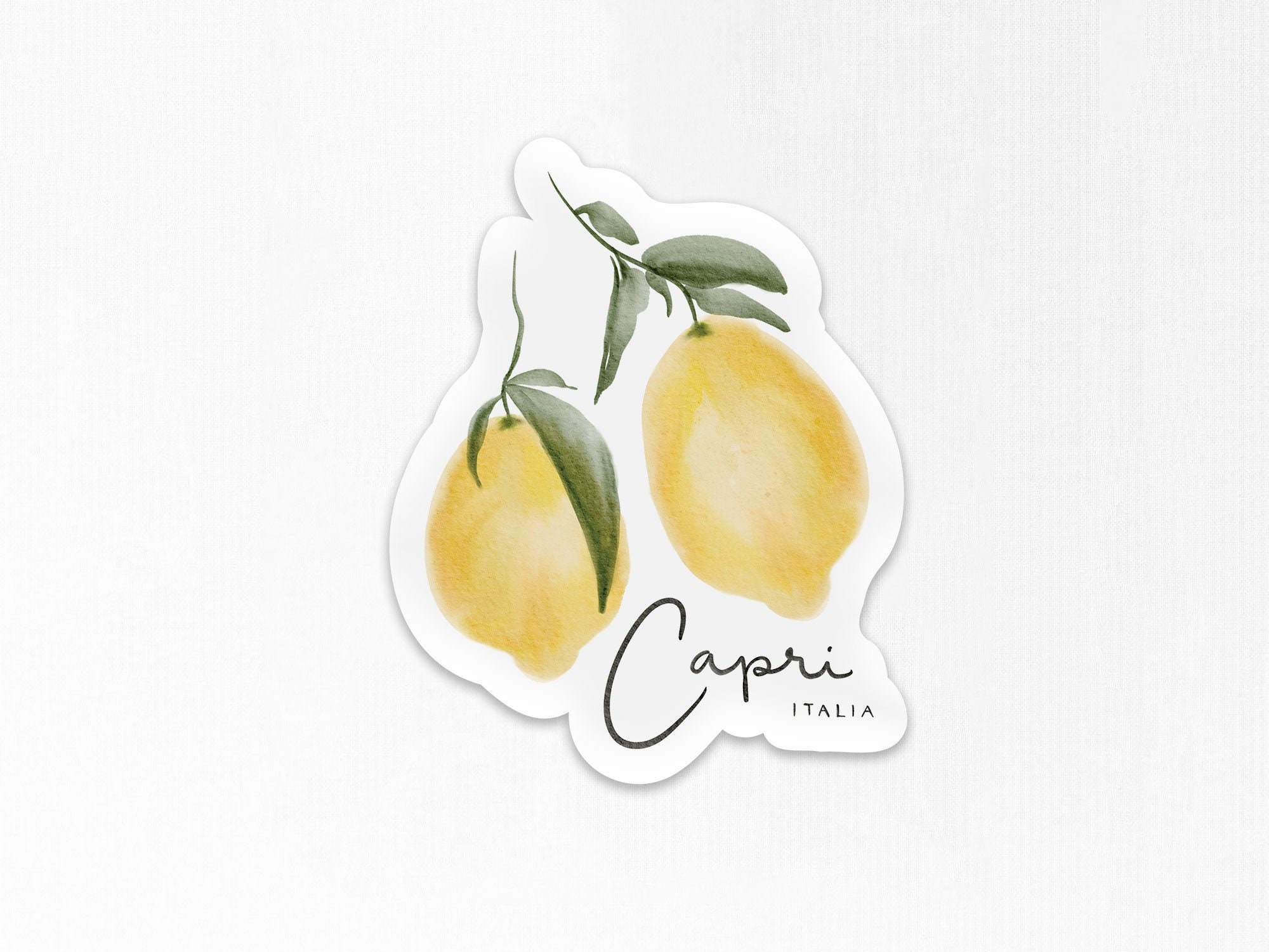 Capri Lemon Sticker Amalfi Coast Italy Lemon Positano - Etsy