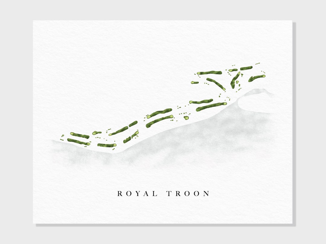 Royal Troon Scotland Golf Course Map, Personalized Golf Art Gifts for ...