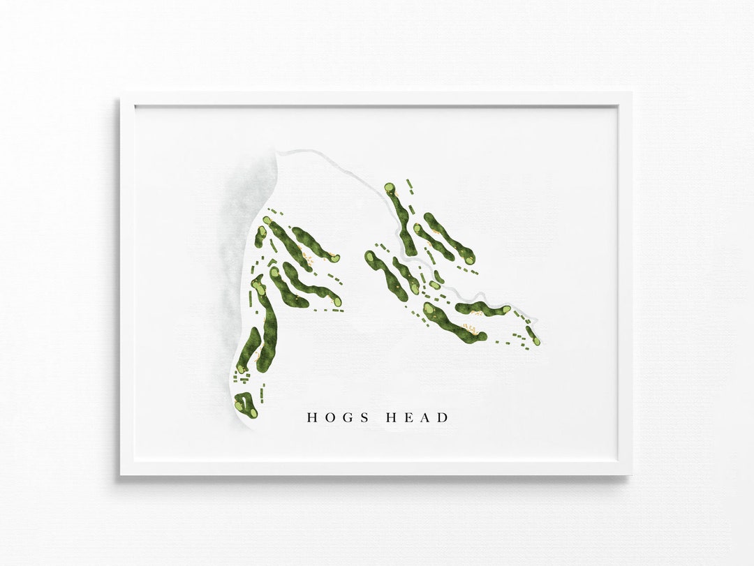 Hogs Head | Ireland | Golf Course Map, Personalized Golf Art Gifts for ...