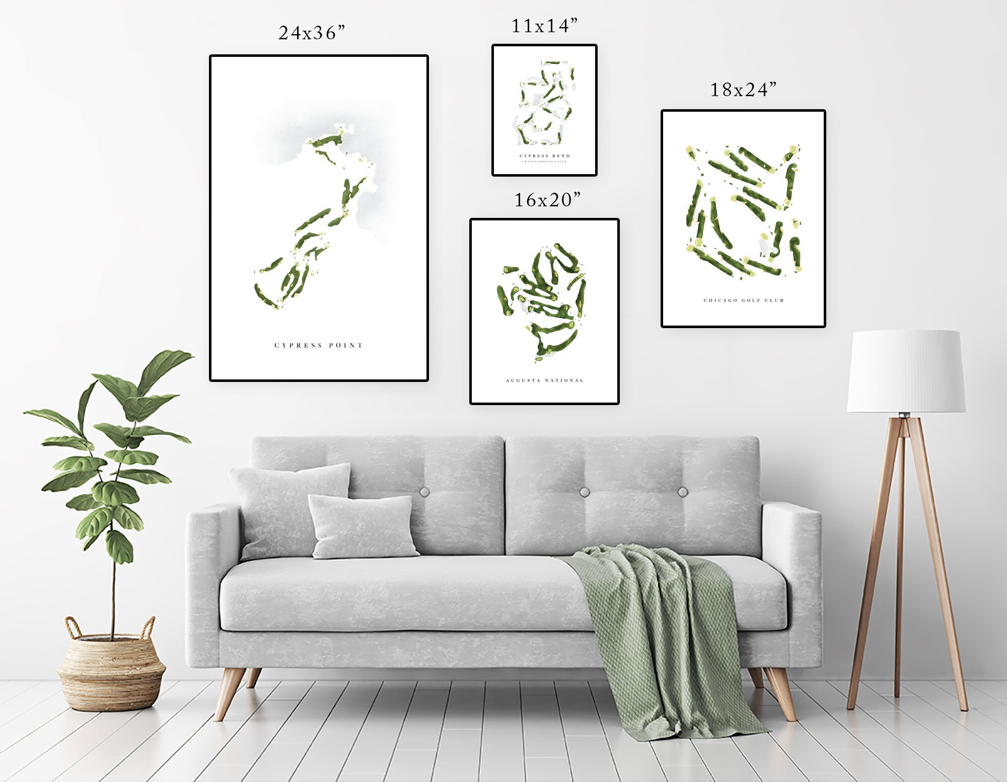 Pebble Beach California Golf Course Map Layout Golfer | Etsy