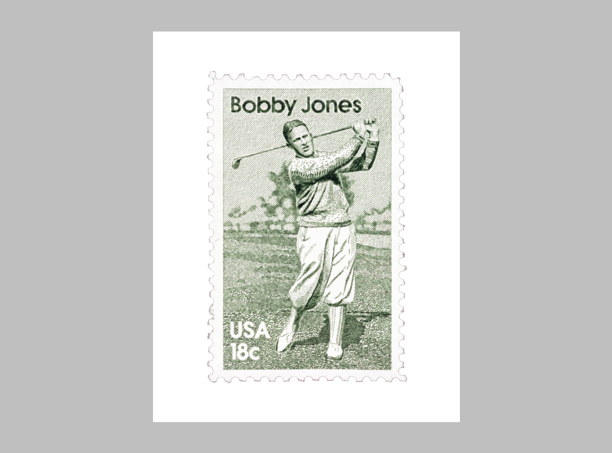 Vintage Stamp Bobby Jones Postage Stamp Print Postal - Etsy