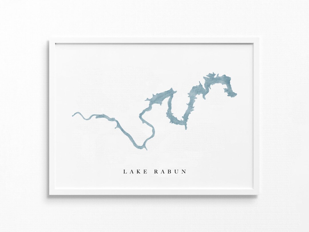 Lake Rabun | Rabun County, GA | Watercolor Lake Map Gift, Lake House ...