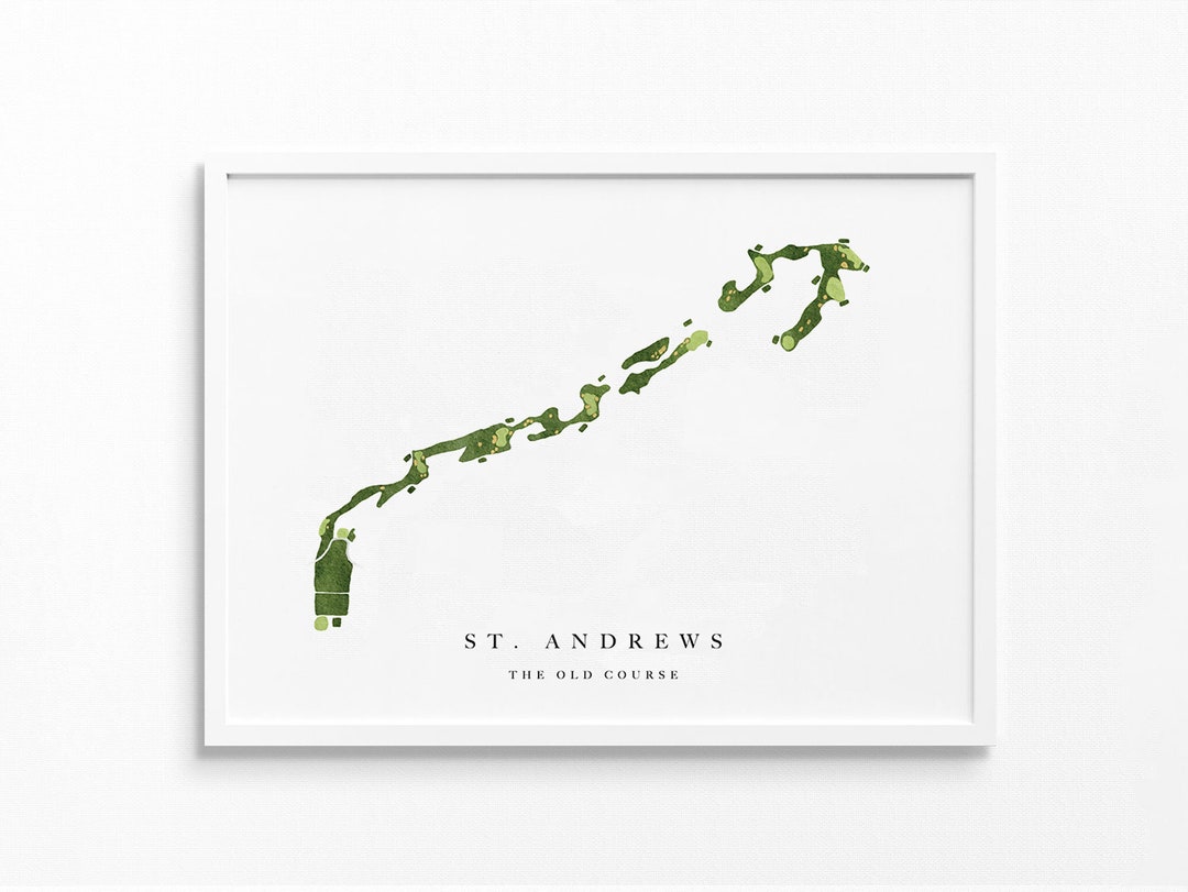 St. Andrews the Old Course Golf Course Map Golf Painting - Etsy