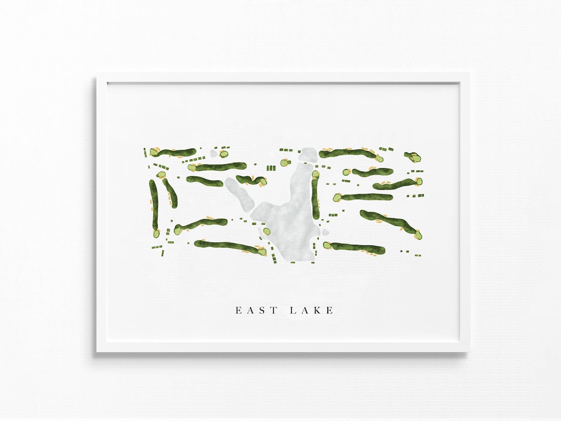 East Lake Atlanta GA Golf Course Map Golfer Decor Gift | Etsy