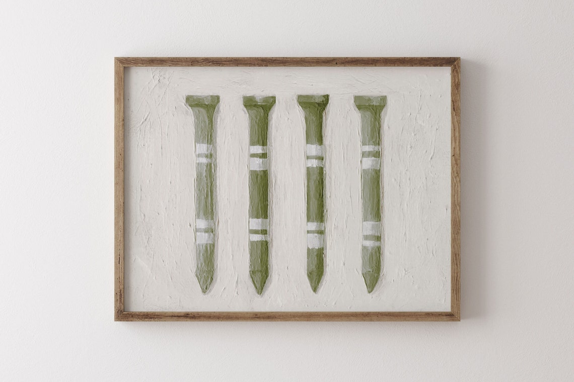 Acrylic Golf Tees Painting | Modern Golf Art for Wall Decor in Office ...