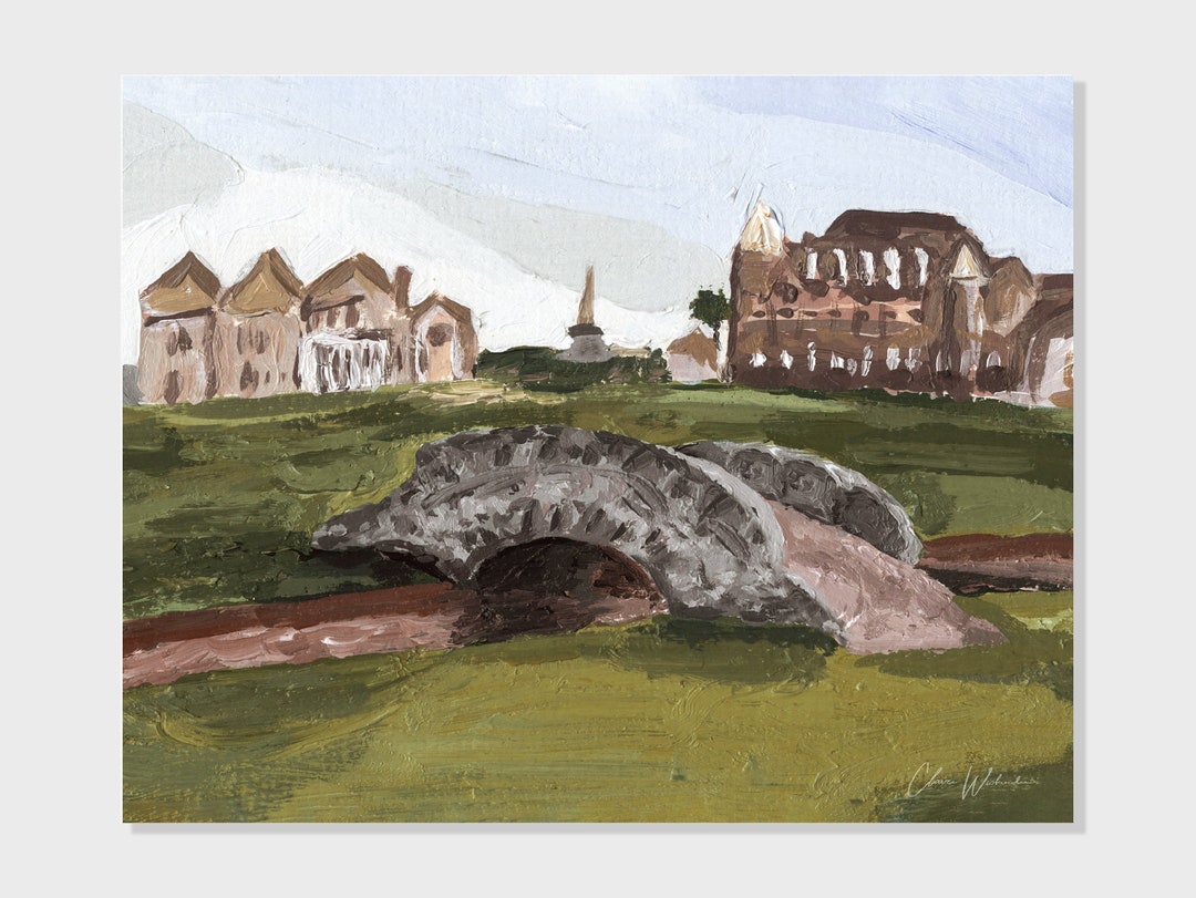 St. Andrews 18th Hole Acrylic Painting Swilken Bridge, Swilcan Bridge ...