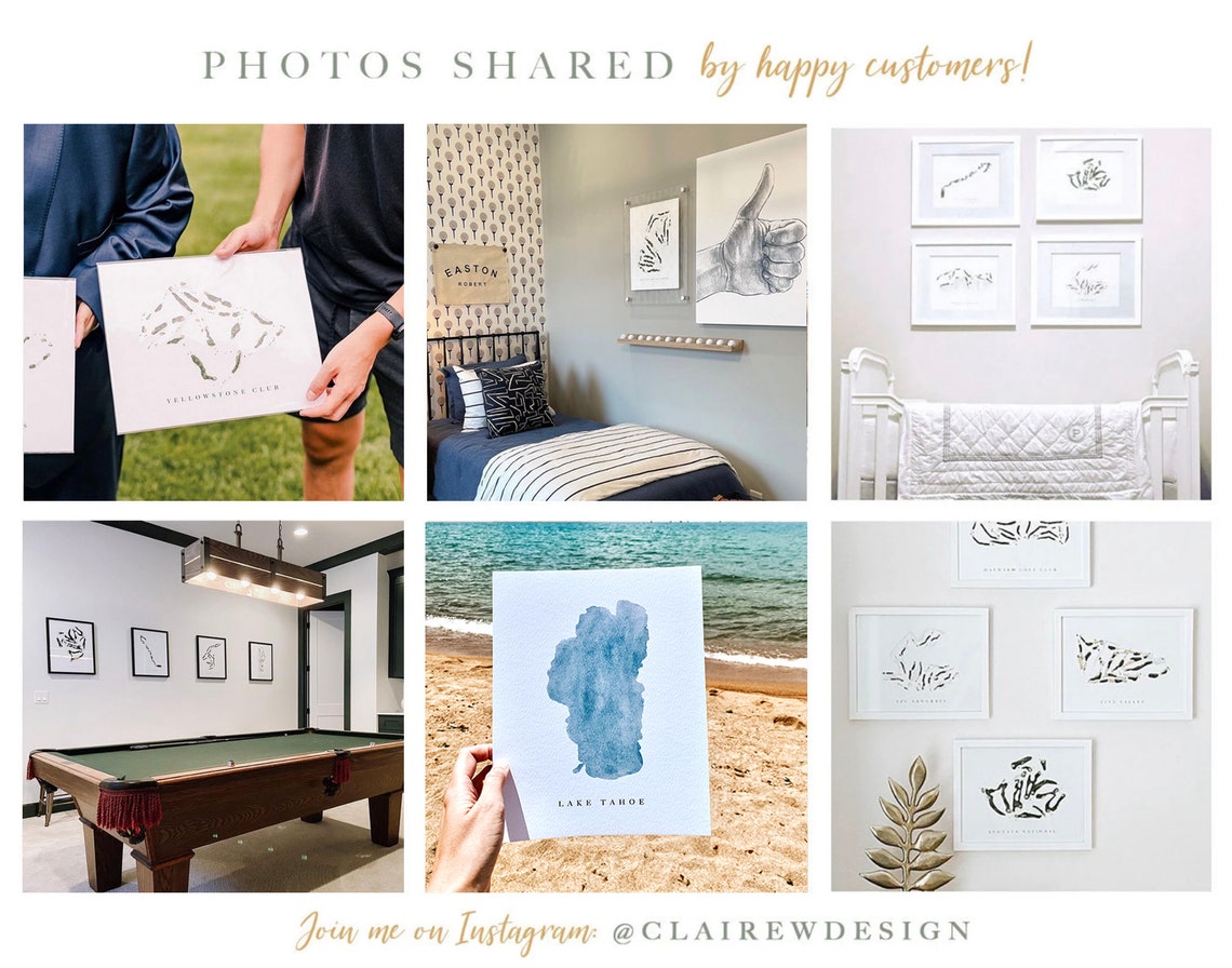 East Lake Atlanta GA Golf Course Map Golfer Decor Gift | Etsy