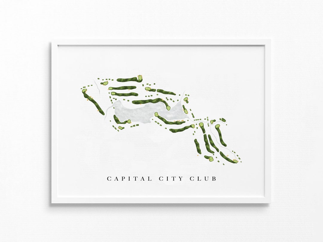 Capital City Club Atlanta, GA Course Map, Golf Painting, Golf Gift ...
