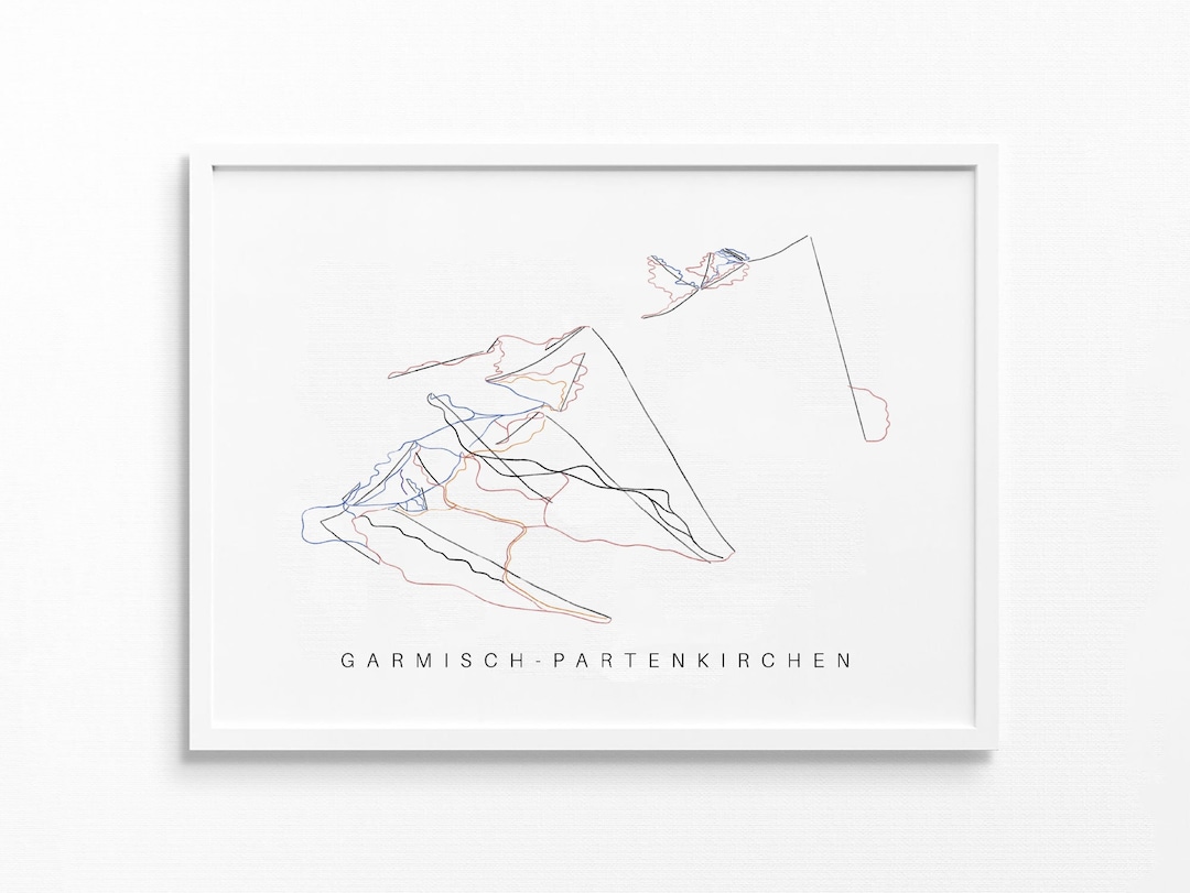 Garmisch-partenkirchen | Germany | Mountain Trail Map Gift Ski Decor ...