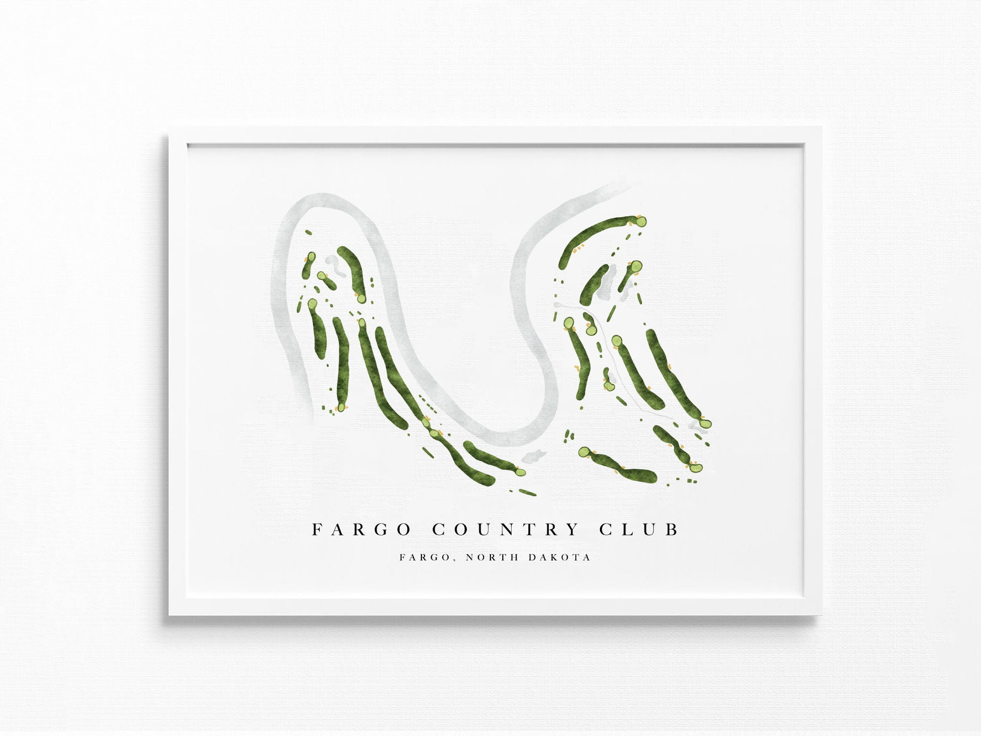 Fargo Country Club Fargo ND Golf Course Map Golfer Decor - Etsy