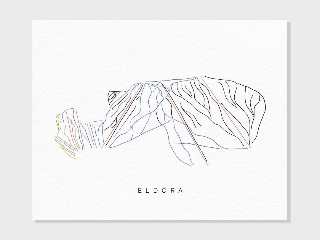 Eldora | Colorado | Trail Map Gift for Mountain House Ski Decor ...