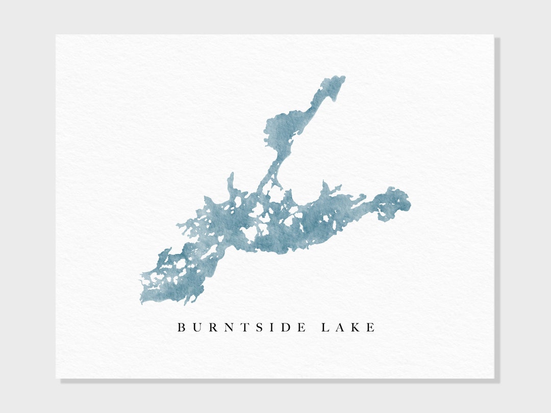 Burntside Lake Ely MN Lake Map Lake Decor Gift Lake - Etsy